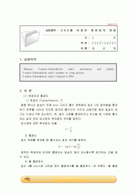 DNS를 이용한 환원당의 정량 예비레포트 -1페이지