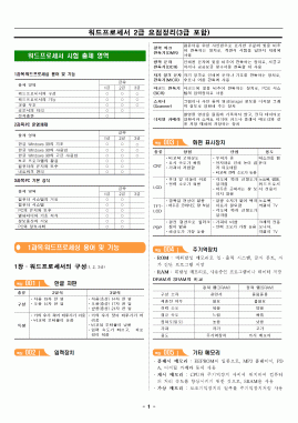   워드프로세서 2급 요점정리 -1페이지