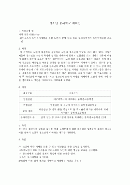 청소년 봉사학교 계획안-1페이지