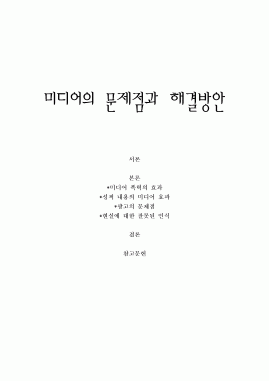 미디어의 문제점과 해결방안에 관한 조사-1페이지