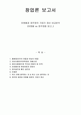 이병철과 정주영의 기업가 정신 비교분석(이병철vs정주영을 읽고..)-1페이지