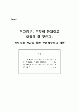 적자정부, 무엇이 문제이고 해결책은 무엇인가.-1페이지