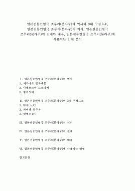 일본전통인형극 조루리(분라쿠)의 역사와 3대 구성요소, 일본전통인형극 조루리(분라쿠)의 의의, 일본전통인형극 조루리(분라쿠)의 전개와 내용, 일본전통인형극 조루리(분라쿠)에 사용되는 인형 분석-1페이지