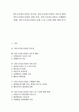 [경부고속철도사업]경부고속철도사업의 중요성, 경부고속철도사업의 이론적 배경, 경부고속철도사업의 정책 혼란, 경부고속철도사업의 수행환경 변화, 경부고속철도사업의 문제 노선 구간에 대한 대책 분석-1페이지