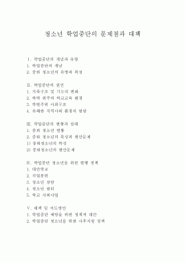 청소년 학업중단의 문제점과 대책-1페이지