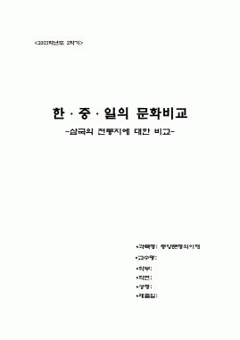 (동양문명의이해)삼국(한,중,일) 전통지 비교-1페이지