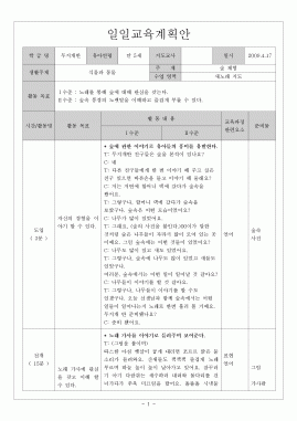 유아 새노래지도 (숲속풍경) 모의수업 계획안-1페이지