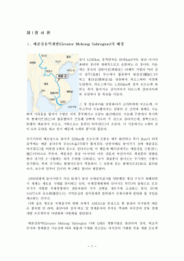 메콩강유역개발의 당면과제와 문제점및 성과-1페이지