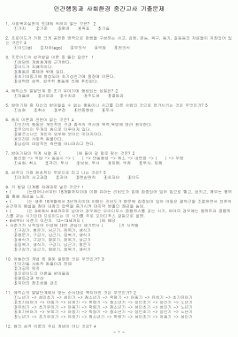 인간행동과 사회환경 중간고사 기출문제-1페이지