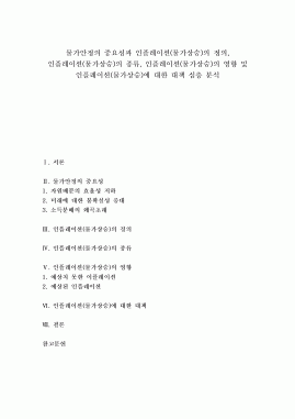 [물가안정][인플레이션][물가상승][물가]물가안정의 중요성과 인플레이션(물가상승)의 정의, 인플레이션(물가상승)의 종류, 인플레이션(물가상승)의 영향 및 인플레이션(물가상승)에 대한 대책 심층 분석(물가상승, 인플레이션, 물가안정, 한국경제)-1페이지