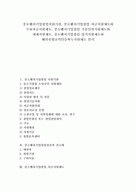 [벤처기업창업지원][창업지원]중소벤처기업창업지원기관, 중소벤처기업창업 자금지원제도와 수출자금지원제도, 중소벤처기업창업 기술인력지원제도와 세제지원제도, 중소벤처기업창업 입지지원제도와 해외유명규격인증획득지원제도 분석-1페이지