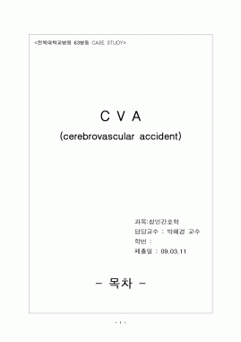 성인간호학실습case-뇌졸중(CVA)-1페이지