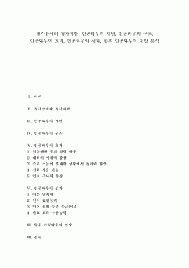 [인공와우][인공와우 효과][인공와우 성과][인공와우 전망][청각장애][청각재활][청각장애인]청각장애와 청각재활, 인공와우의 개념, 인공와우의 구조, 인공와우의 효과, 인공와우의 성과, 향후 인공와우의 전망-1페이지