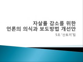 자살률 감소를 위한 언론의 의식과 보도방법 개선안-1페이지