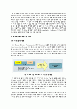 [SOA]soa의 출현 배경과 주요 구성 요소 및 특징 소개, SOA의 최근 동향과 시장 전망 및 발전 방향, SOA(서비스 지향 아키텍처)의 모든 것-1페이지