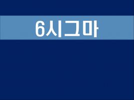 식스시그마에 대한 분석과 예시-1페이지