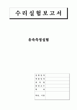 (수리실험) 유속측정 실험-1페이지