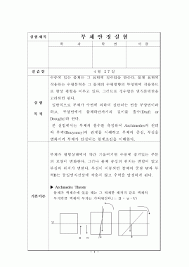 (수리실험) 부체안정실험-1페이지