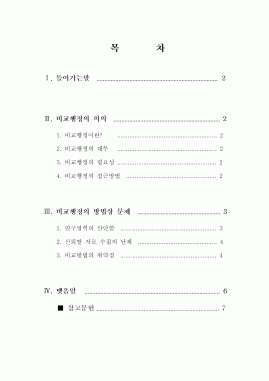 비교행정 방법상의 문제점-1페이지