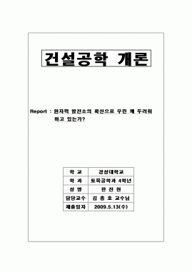 원자력확산으로 인한 환경피해현상-1페이지