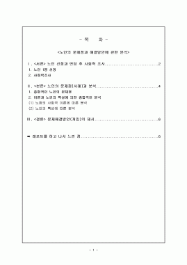 [사회복지]노인의 문제점과 해결방안에 관한 분석-1페이지