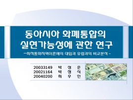 동아시아 화폐통합의 실현가능성에 관한연구-1페이지