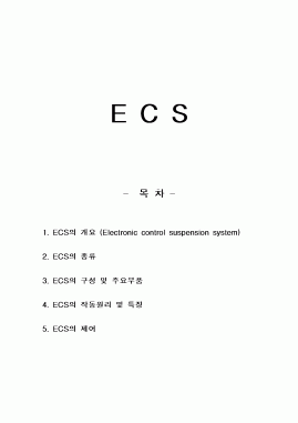 [자동차공학] 『ECS(Electronic control suspension system)와 TCS(Traction Control System)』에 대하여-1페이지