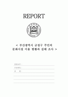 부산광역시 금정구 주민의 문화시설 이용 현황과 실태 조사-1페이지