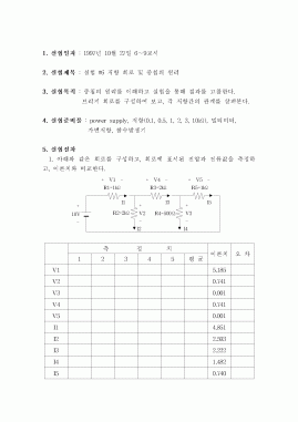 기초실험예비-저항 회로 및 중첩의 원리-1페이지