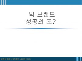 [경영학원론]빅브랜드의 성공조건-1페이지