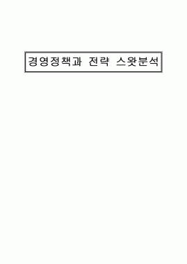 경영정책과 전략스왓분석-1페이지