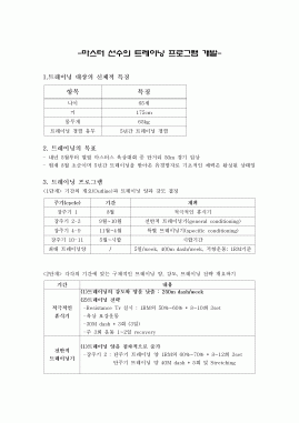 마스터 선수의 트레이닝 프로그램 개발-1페이지