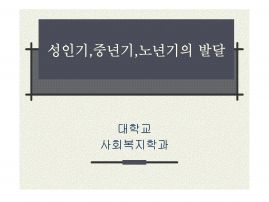 성인기,중년기, 노년기의 발달-1페이지