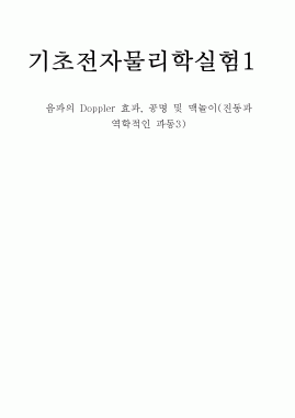 음파의 Doppler 효과, 공명 및 맥놀이(진동과 역학적인 파동3)-1페이지