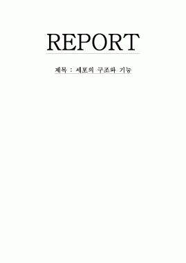 세포의 구조-1페이지