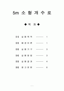 5m소형개수로 실험과 고찰-1페이지