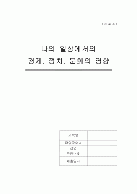 일상에서의 경제, 정치, 문화의 영향-1페이지