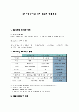 [경제,경영] BTL프로모션에 대한 이해와 향후과제-1페이지