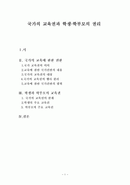 [교육학] 국가의 교육권과 학생·학부모의 권리-1페이지