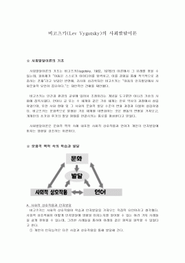 [교육학] 비고츠키(Lev Vygotsky)의 사회발달이론-1페이지