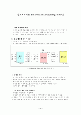 [교육학] 정보처리이론 (information processing theory)-1페이지