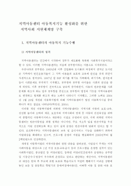 지역아동센터 아동복지기능 활성화-1페이지