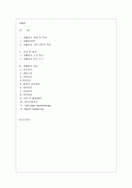 자폐증의 개념과 특성 진단 및 평가 치료-1페이지