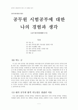 [공무원시험포기담] 공무원 시험공부에 대한 나의 경험과 생각(공무원시험체험수기)-1페이지