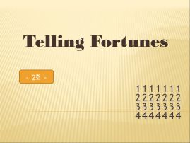 영어 발표 ppt자료- Telling Fortunes-1페이지