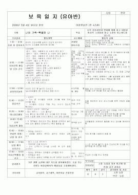 만4~5세 통합보육일지-1페이지