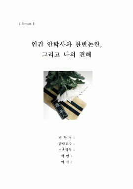 안락사와 찬반논란, 그리고 나의견해-1페이지