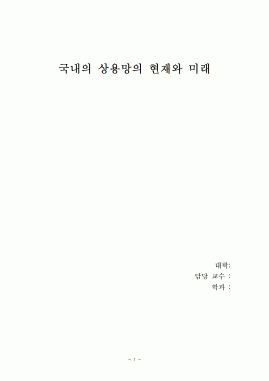 국내의 상용망 현재와 미래-1페이지