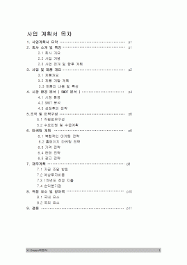 여행사의 설립과 사업계획서-1페이지