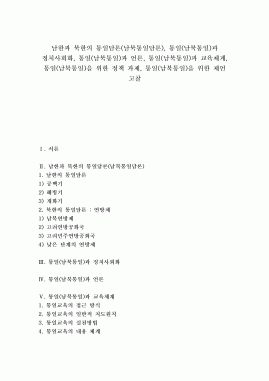 [남북통일][통일]남한과 북한의 통일담론(남북통일담론), 통일(남북통일)과 정치사회화, 통일(남북통일)과 언론, 통일(남북통일)과 교육체계, 통일(남북통일)을 위한 정책 과제, 통일(남북통일)을 위한 제언 고찰-1페이지